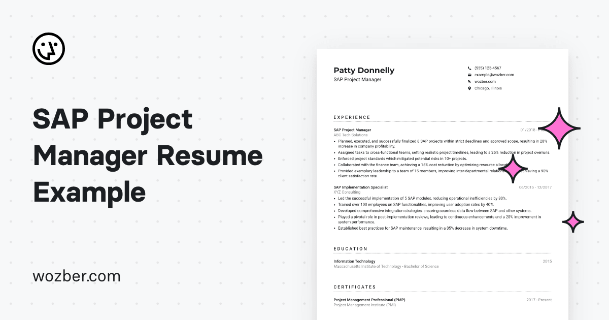 Sap Project Manager Resume Example