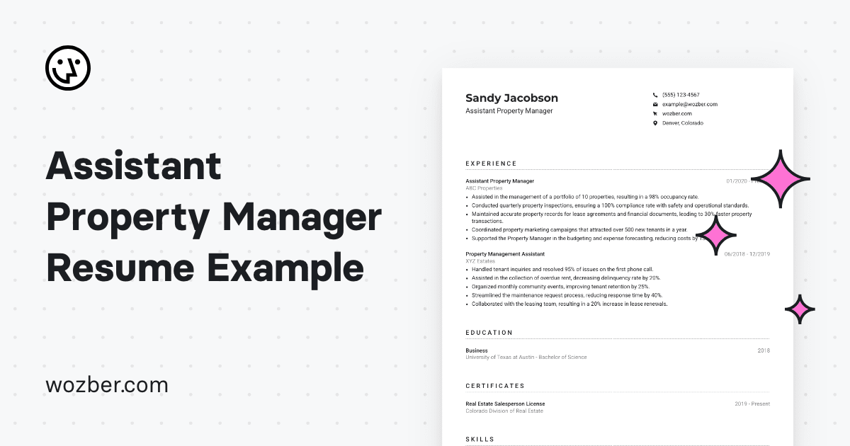 Assistant Property Manager CV Example