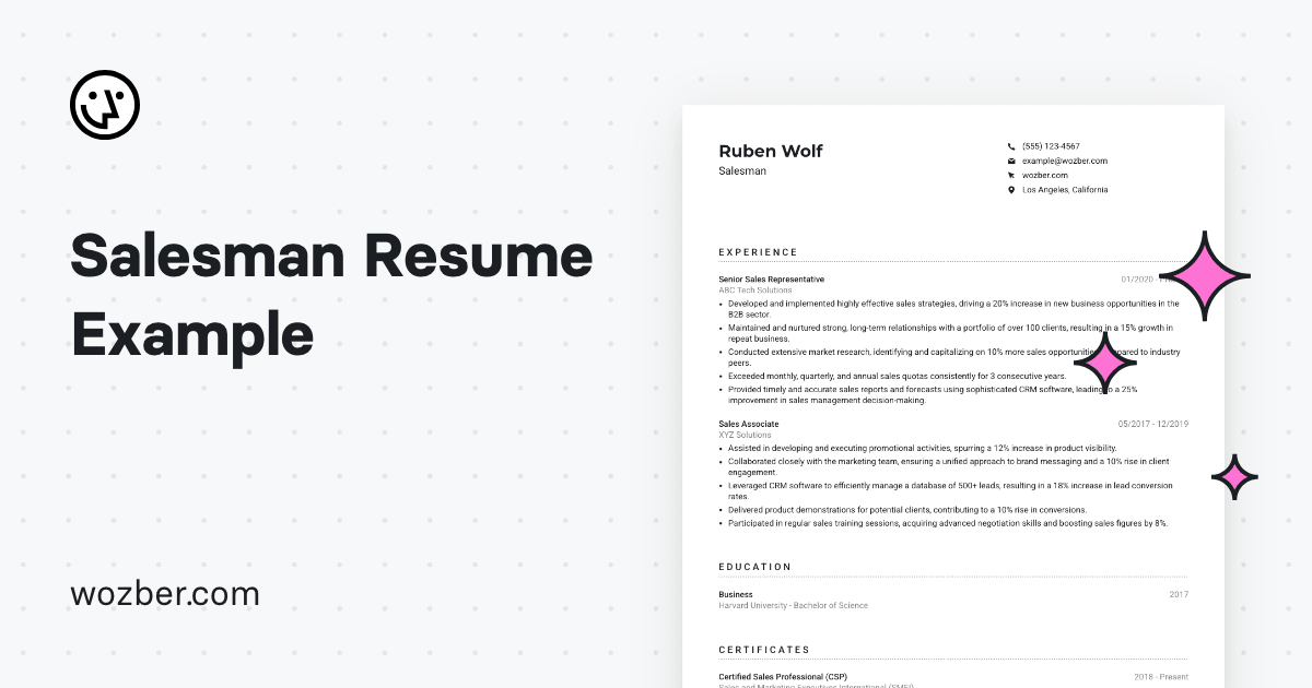 Salesman CV Example