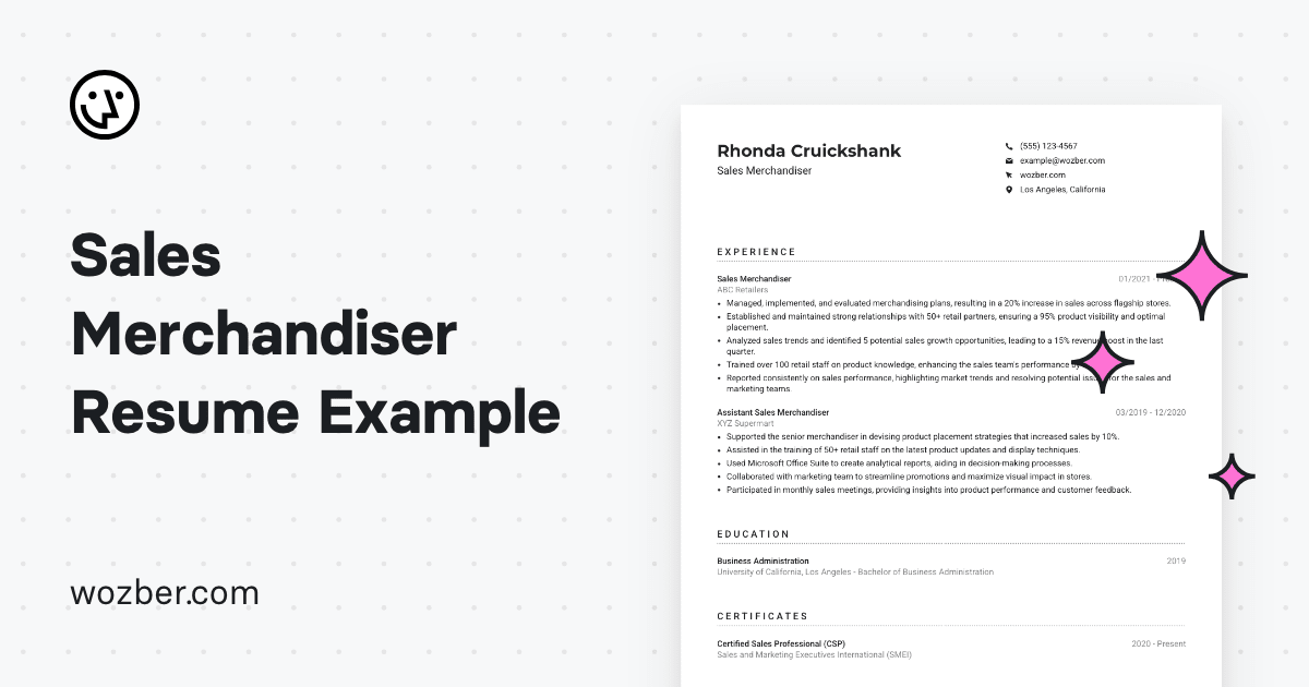 Sales Merchandiser Resume Example