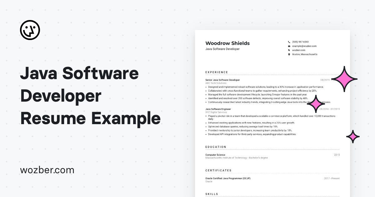Java Software Developer Resume Example