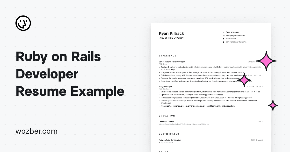 Ruby on Rails Developer Resume Example