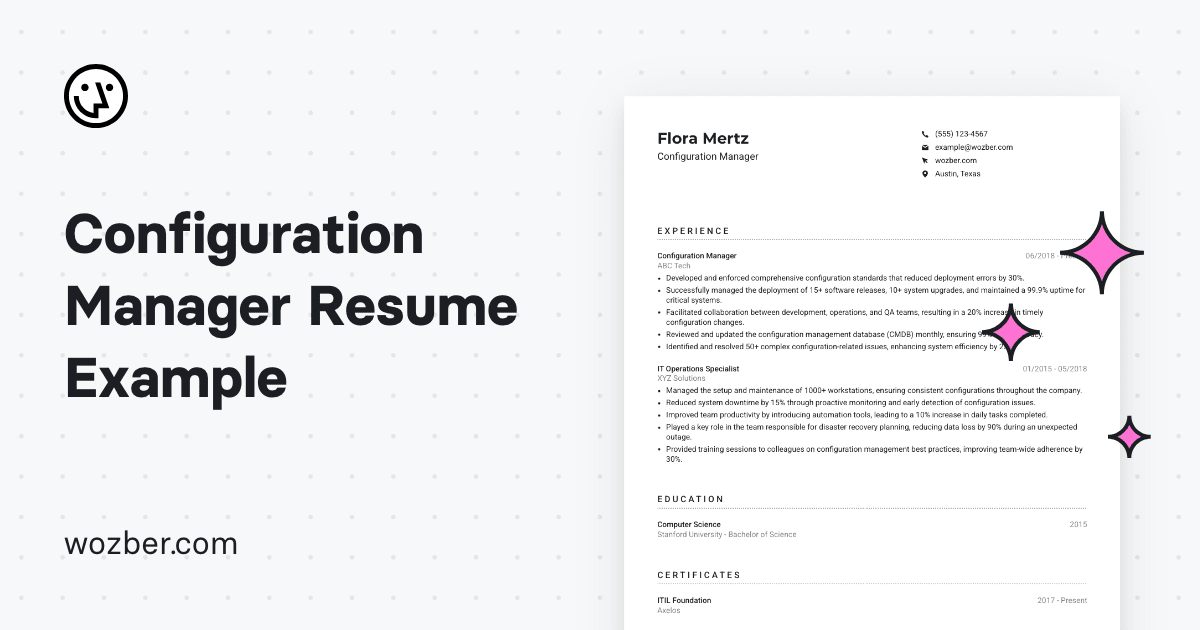 Configuration Manager Resume Example