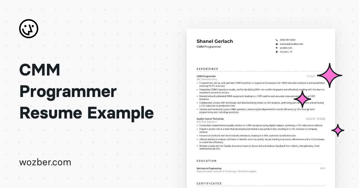 CMM Programmer CV Example