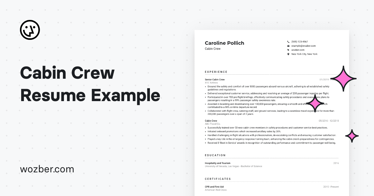 Cabin Crew CV Example