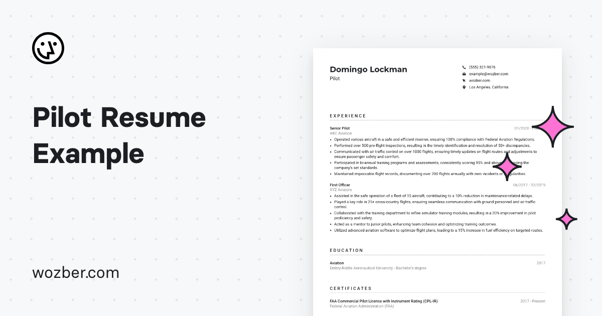 Pilot Resume Example
